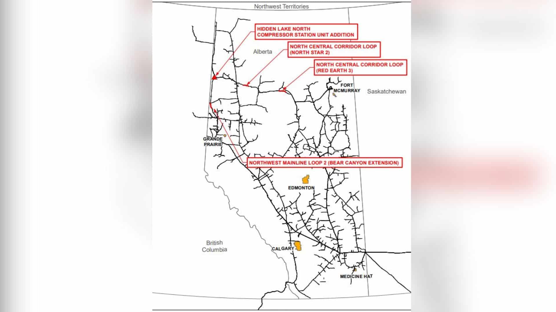TC North Corridor Expansion Map – Energeticcity.ca