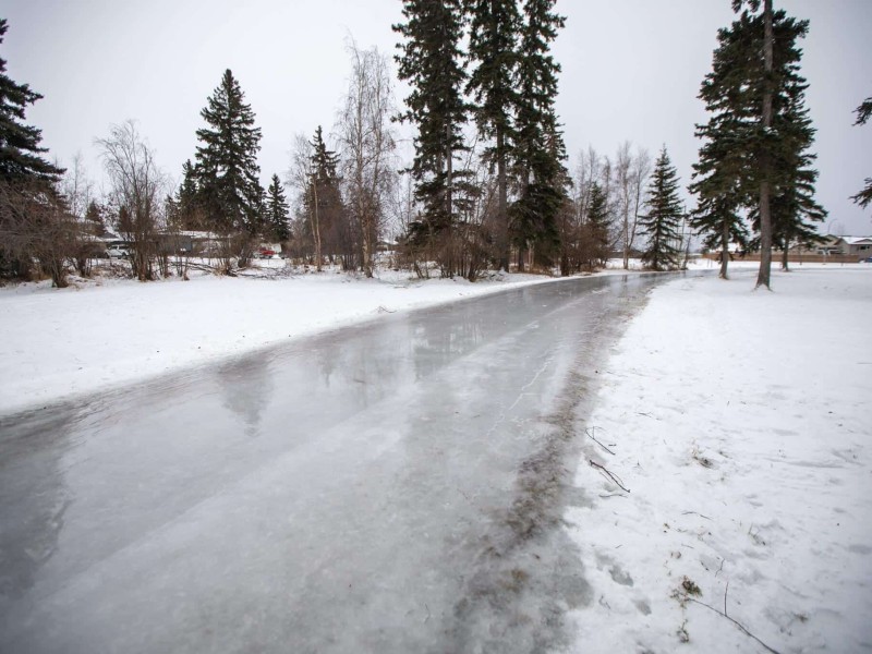 Mathews Park paved lit trail being completed
