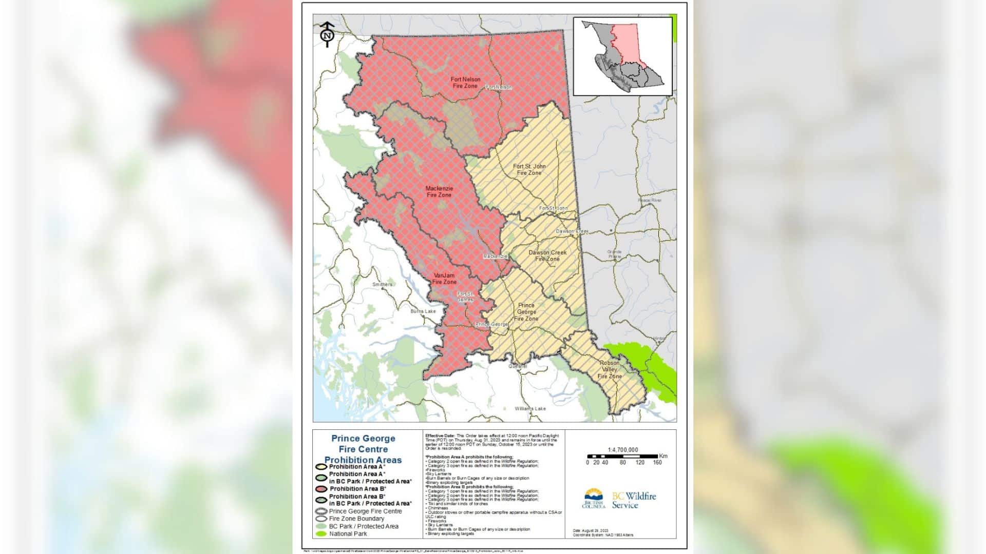 BC Wildfire Service bans category 1 fires in areas of Prince George ...