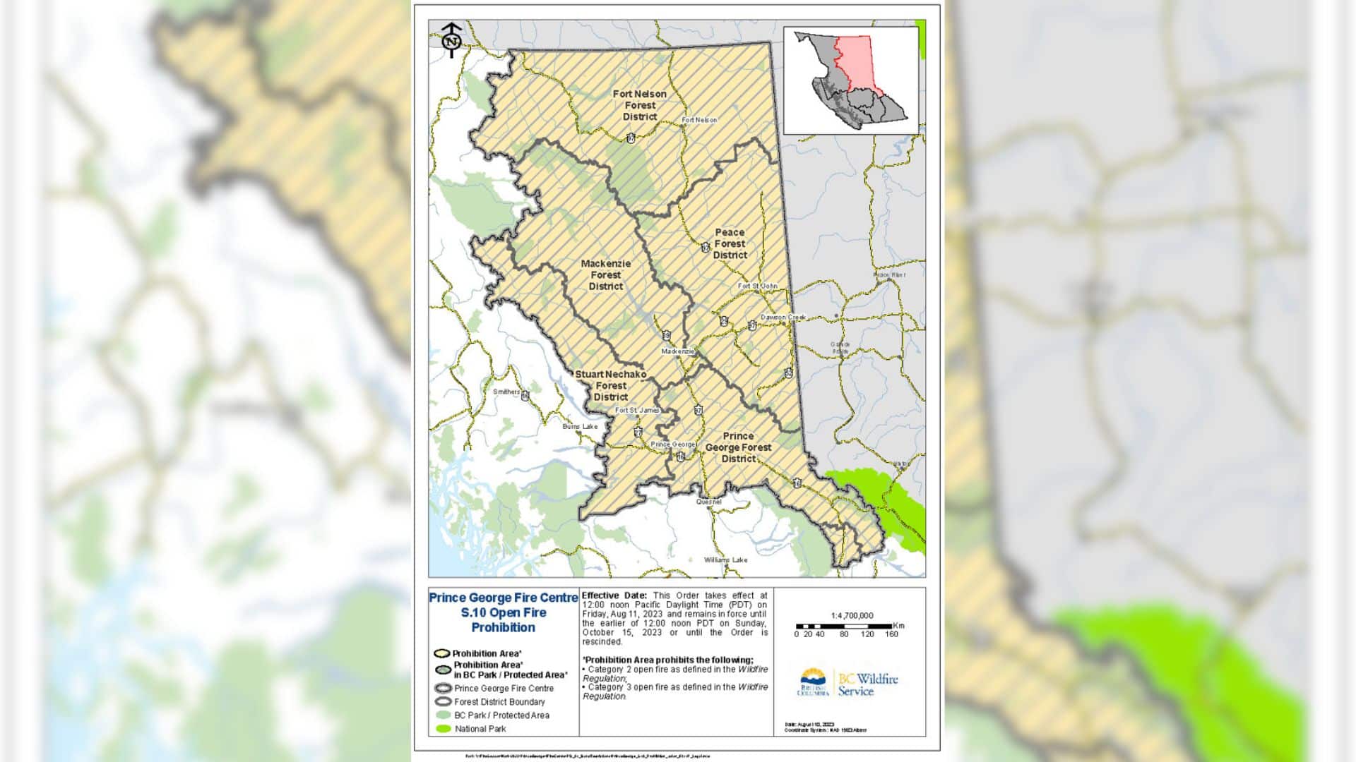 Campfire prohibition rescinded in Prince George Fire Centre