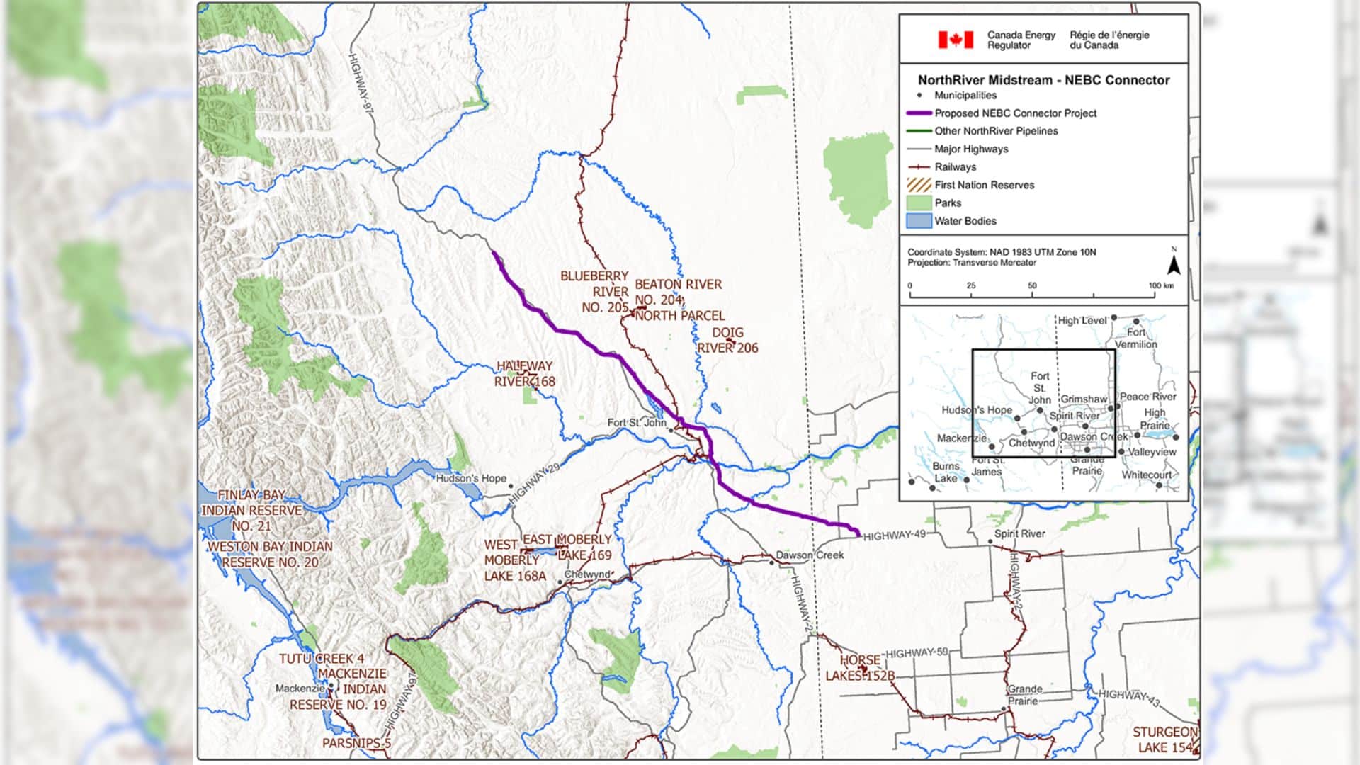 MAP OF NEBC CONNECTOR PROJECT – Energeticcity.ca