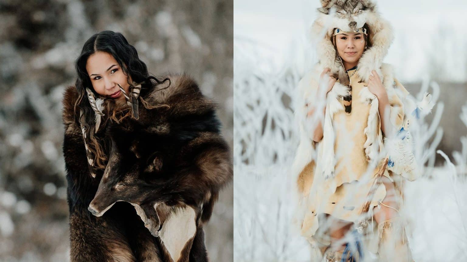 Indigenous model showcases traditional hides in photoshoot