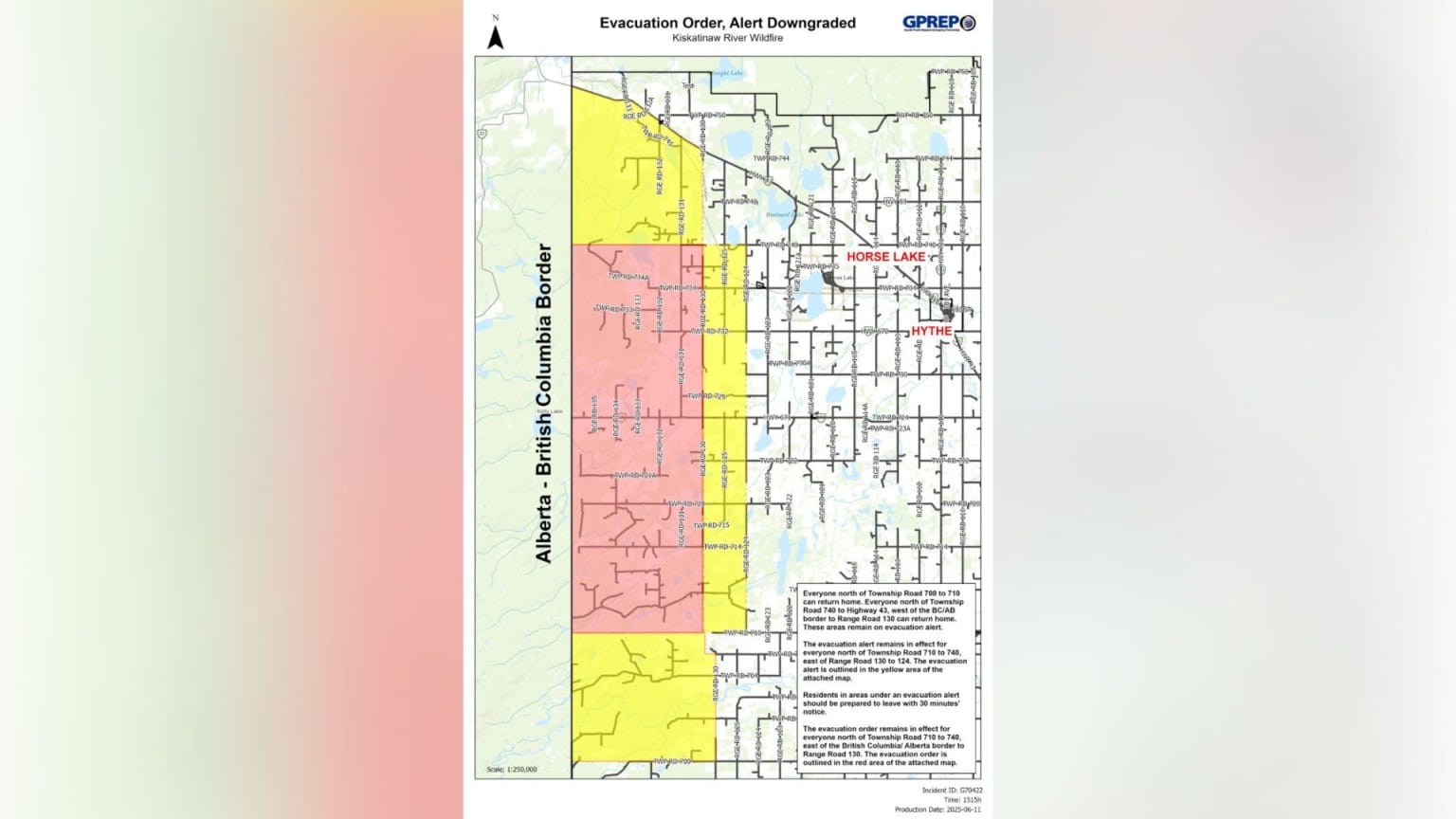 Grande Prairie County changes evacuation alert and order borders