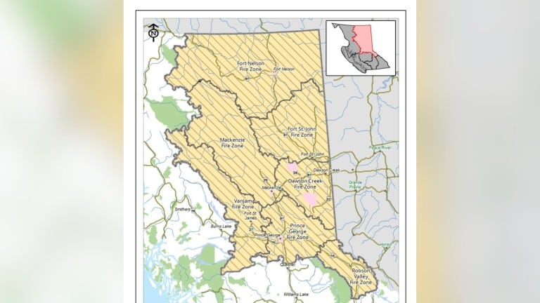 Campfire ban in effect for Prince George Fire Centre from Sep 8th