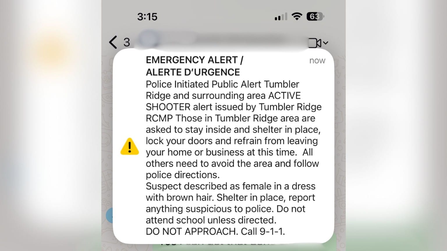 'Active shooter' alert issued by Tumbler Ridge RCMP