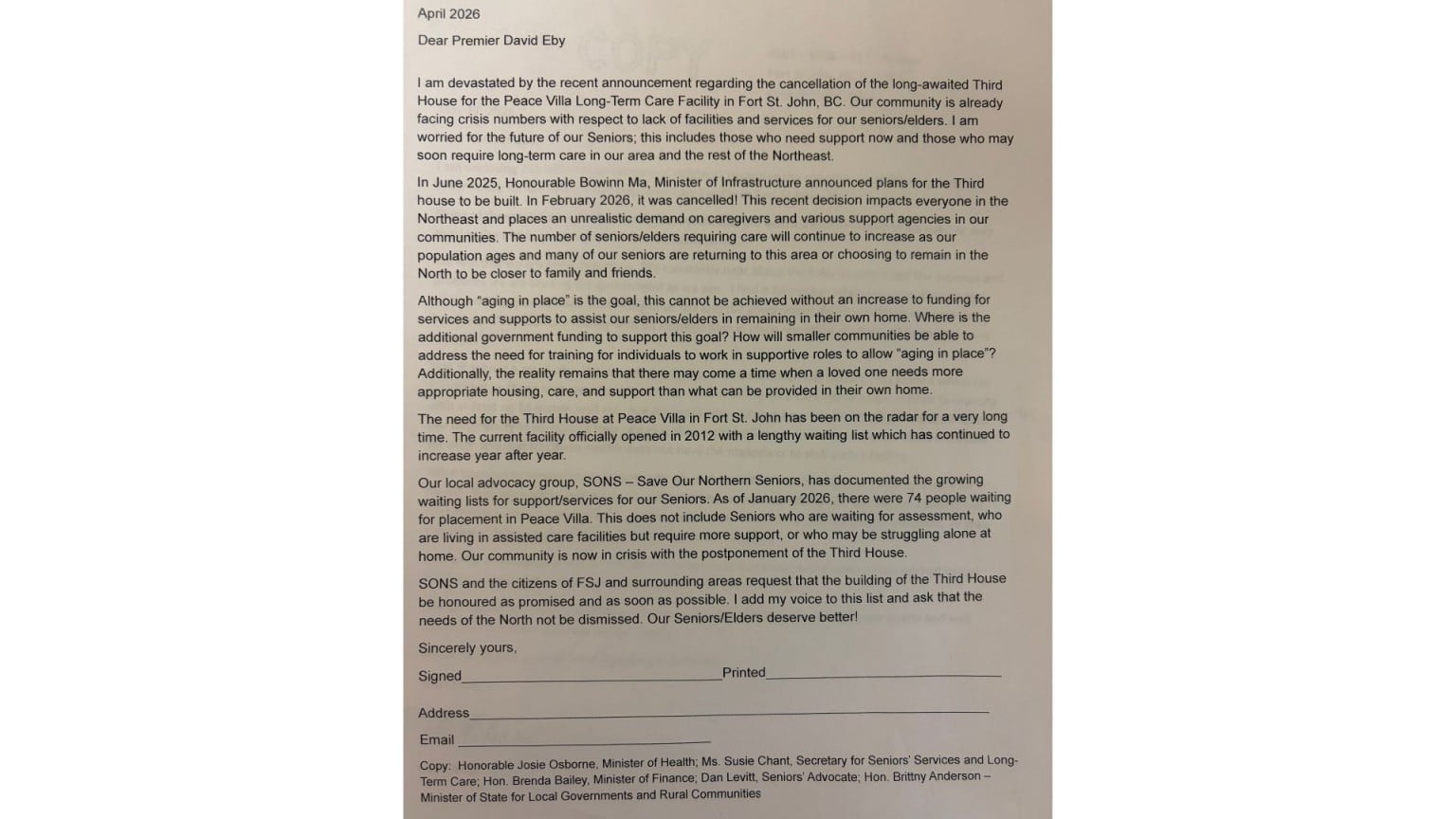 Peace Villa Care Home Letter – Energeticcity.ca